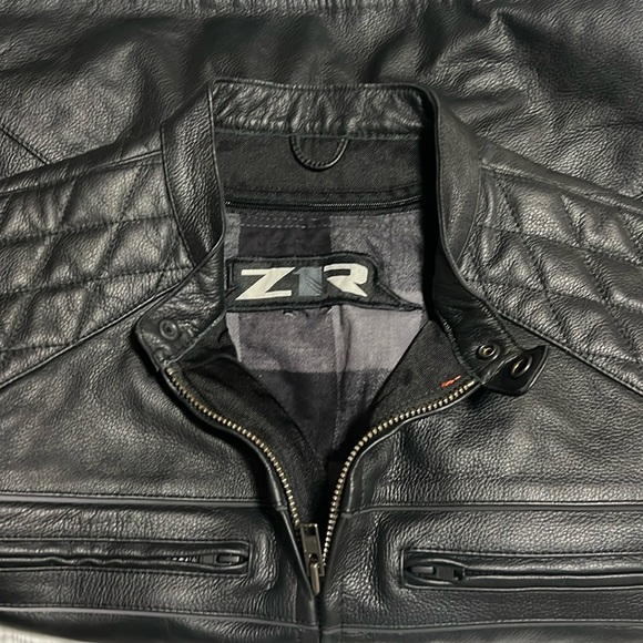 z1r | Jackets & Coats | Zr Leather Black Jacket Size Lg Mens ...